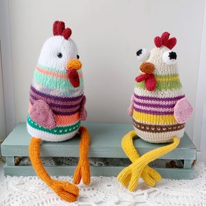 Funny Chicken Knitted Pattern, Easy Crazy Bird, Knitting Soft Toy, DIY ...