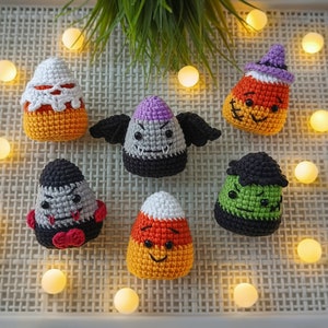 Candy Corn Crochet Patterns, Set of 6 Patterns, Halloween Crochet ...