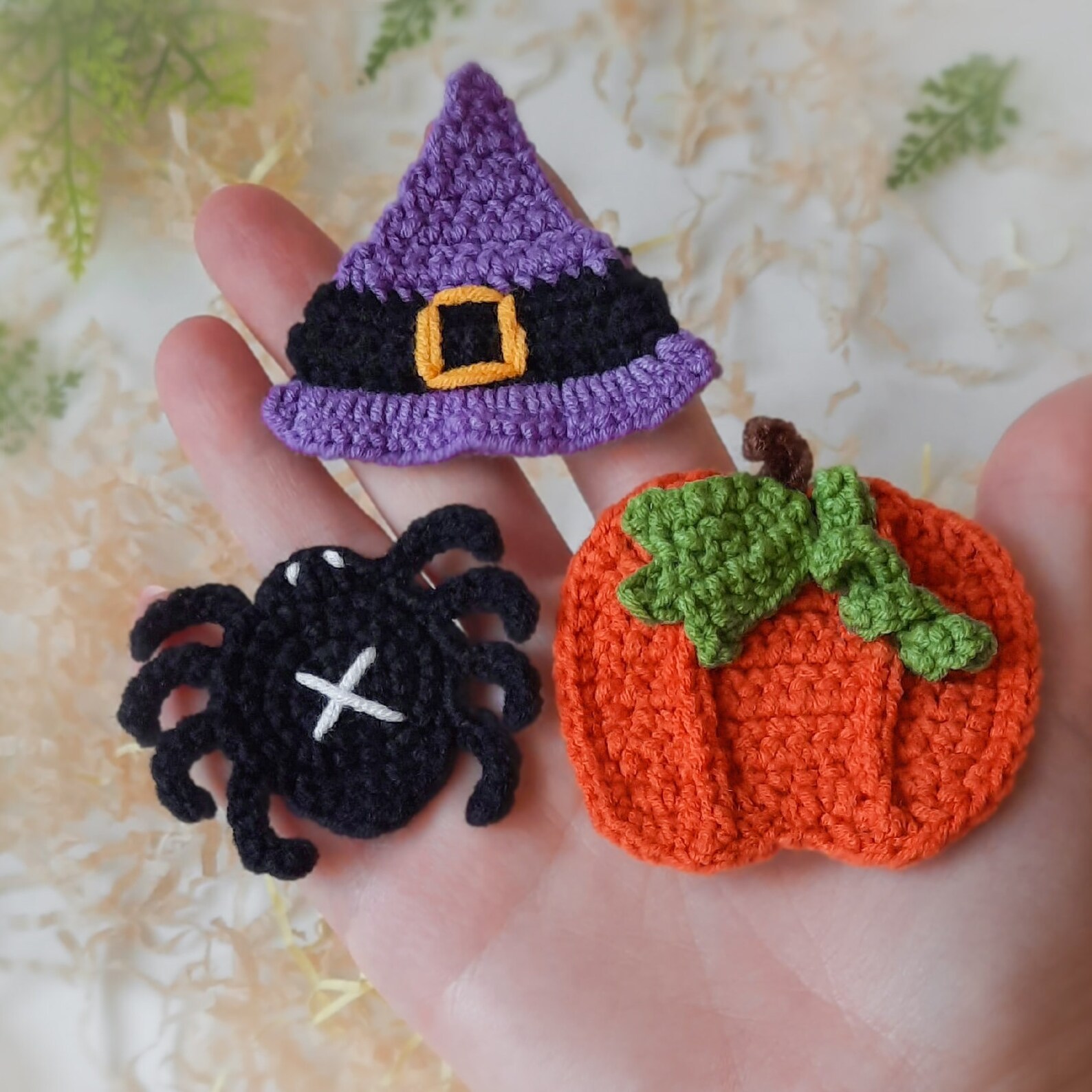Set of 5 Crochet Appliques Pattern Halloween Appliques - Etsy