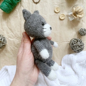 Little Cat Knitted Pattern, Knitting Soft Toy, DIY Stuffed Animal ...