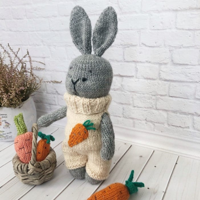Knitting Bunny Rabbit Knitted Pattern PDF DIY Easter Favor - Etsy