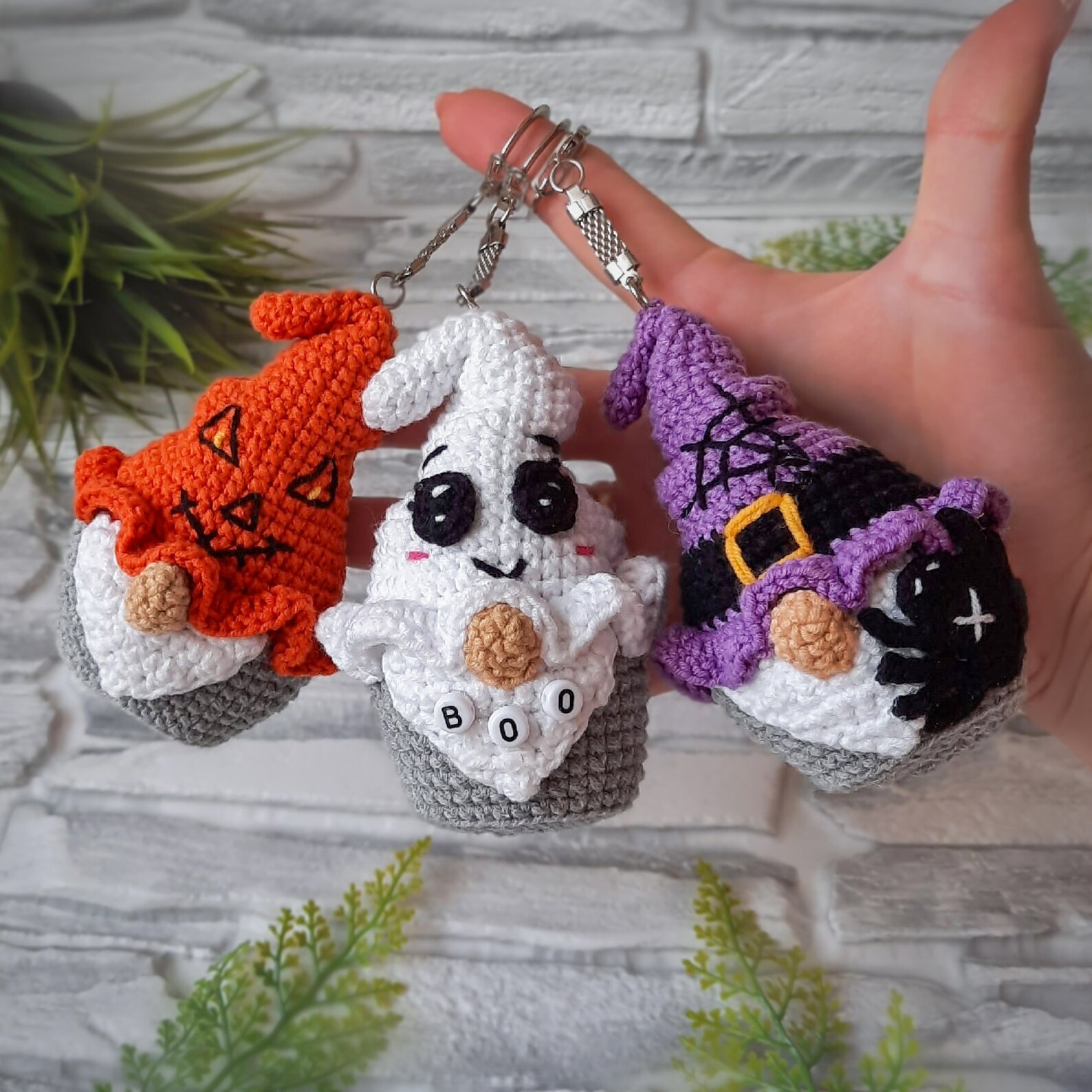 Crochet Pattern Halloween Keychains Pumpkin Gnome Boo Gnome - Etsy