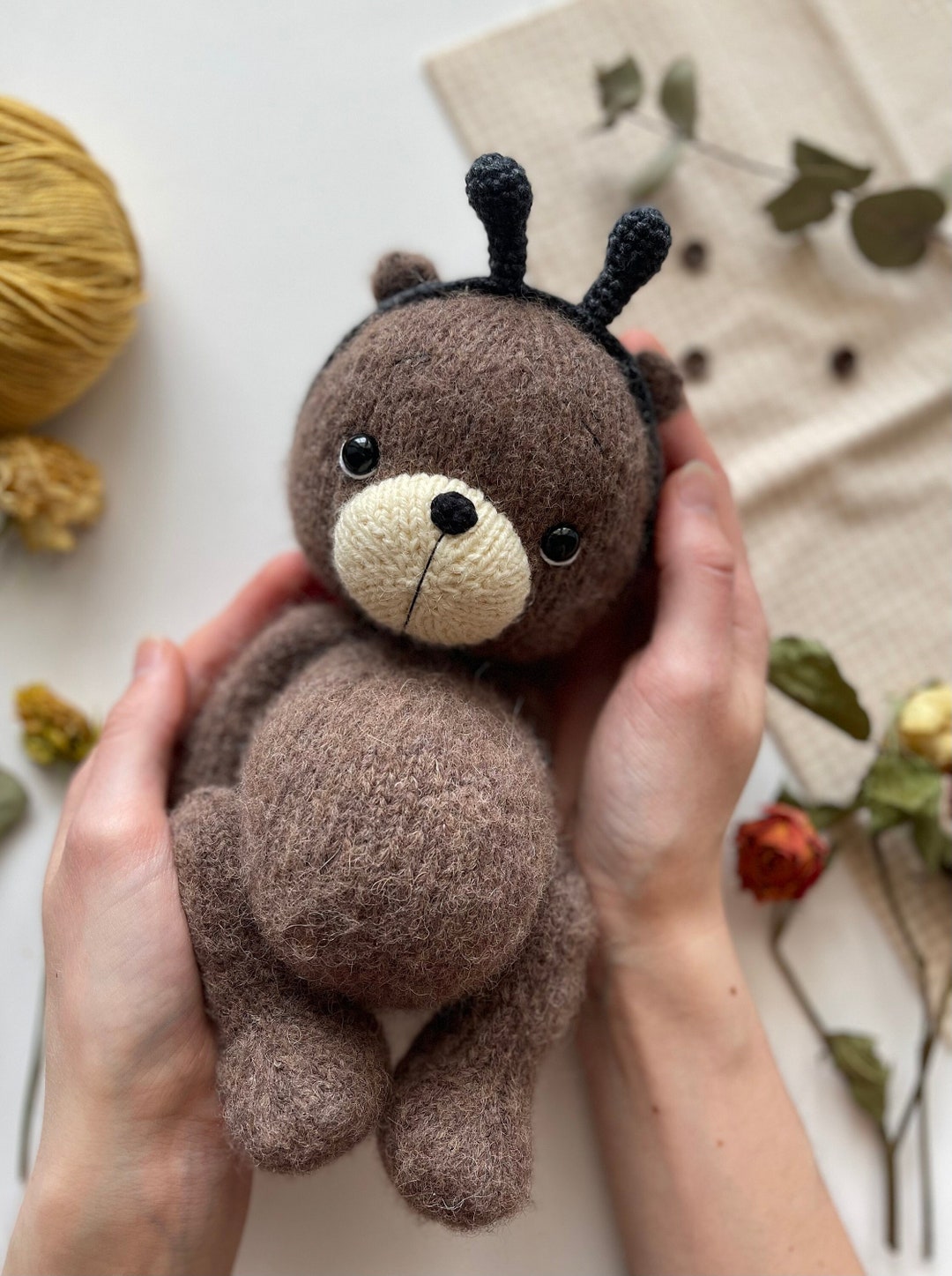 Bear Knitting PATTERN , Knitted Animal Toy, Amigurumi Bear, Knitted ...