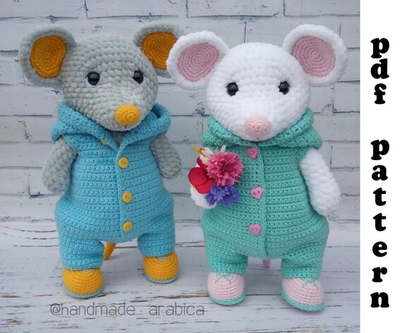 Amigurumi Crochet Pattern Mouse in Overalls Crochet - Etsy