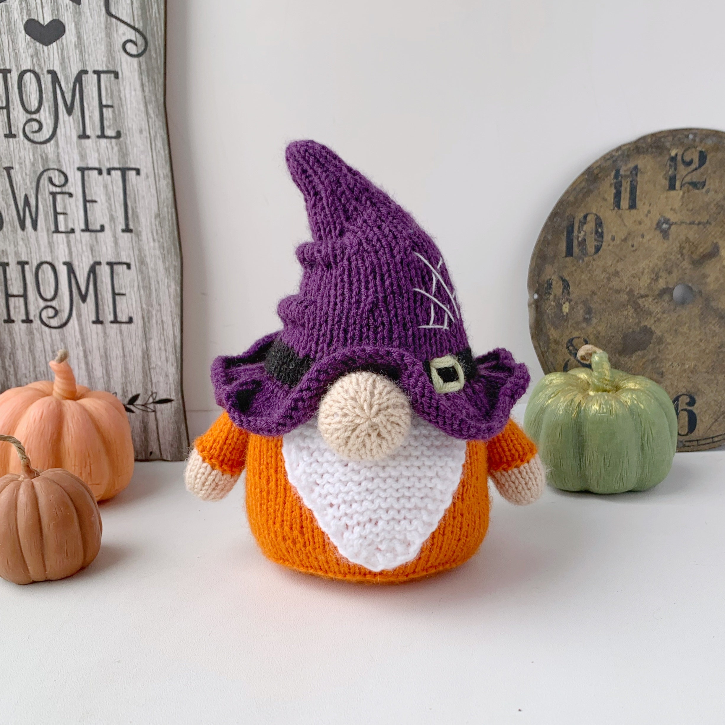 Halloween Gnome Knitting Pattern, Halloween Gift, Stuffed Mini Gnome ...