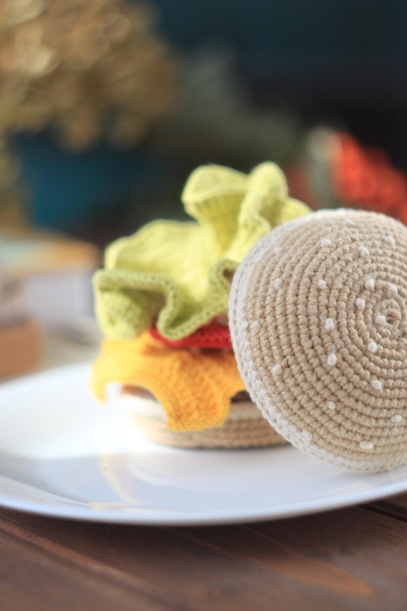 Crochet Pattern Burger PDF in ENG Crochet Tutorial Play Food Amigurumi ...