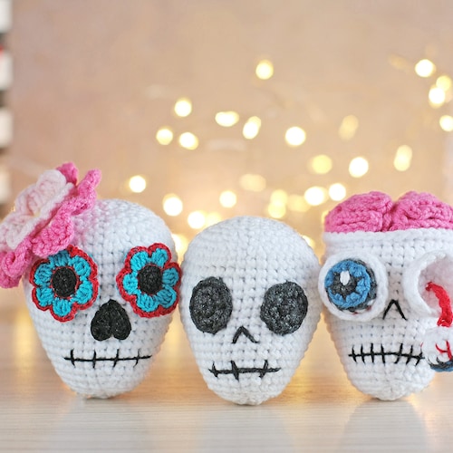 Crochet Sugar Skull Crochet Skeleton Pattern Halloween - Etsy