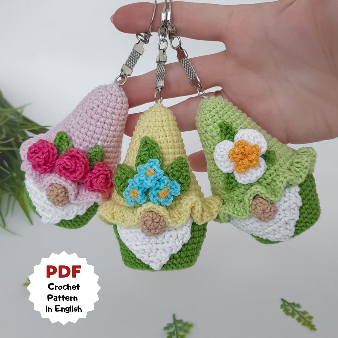 Flower Gnomes Crochet Pattern, Spring Gnome Crochet Pattern, Cute ...