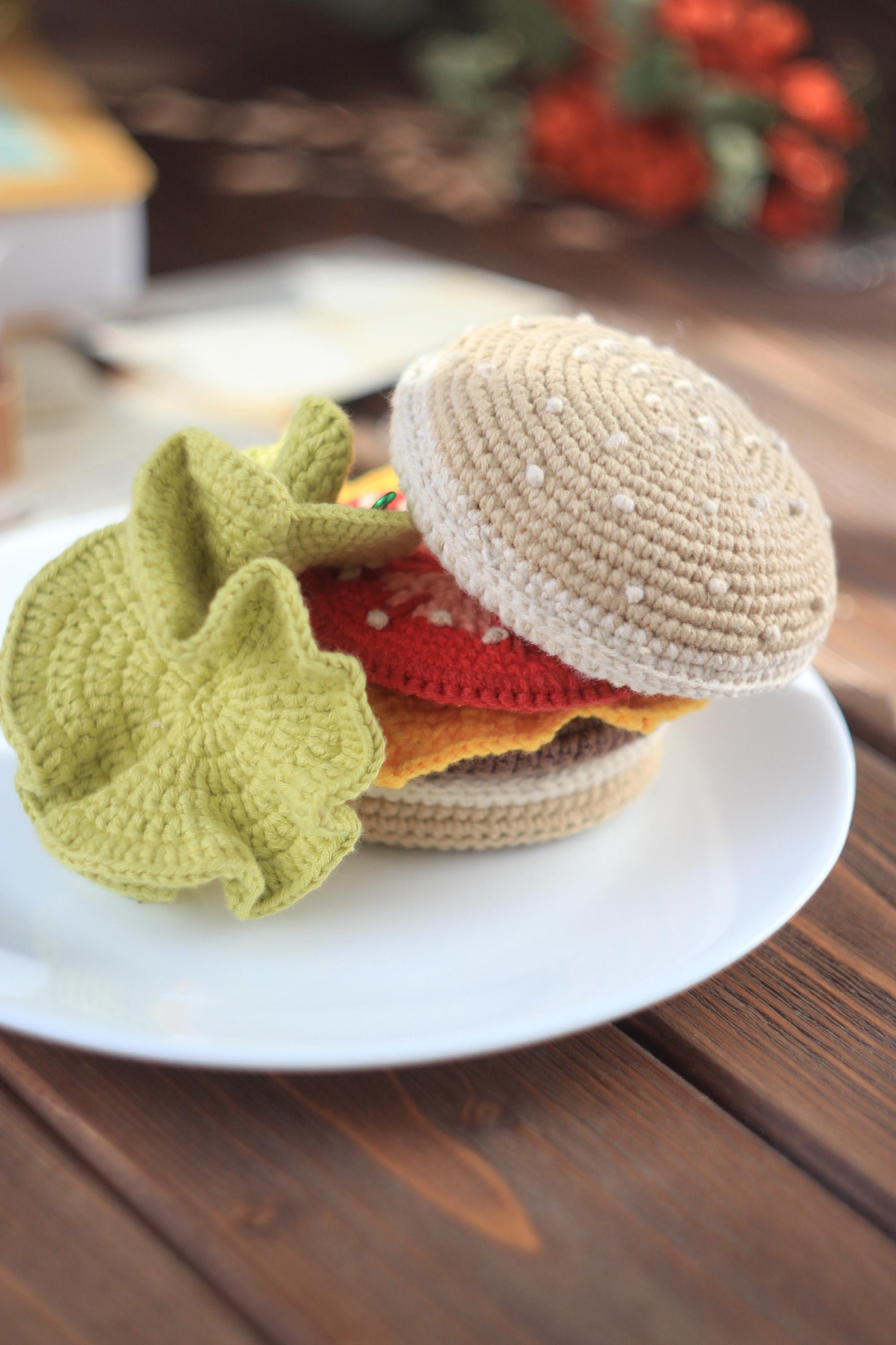 Crochet Pattern Burger PDF in ENG Crochet Tutorial Play Food Amigurumi ...