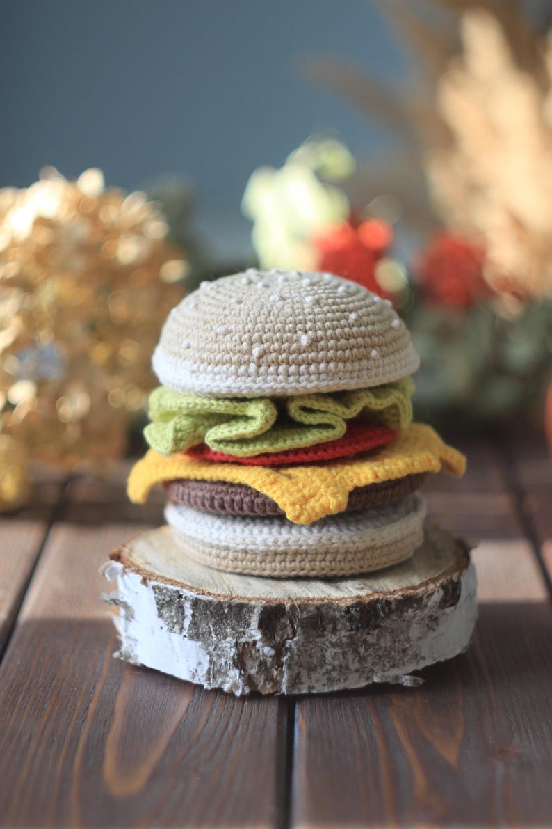 Crochet Pattern Burger PDF in ENG Crochet Tutorial Play Food Amigurumi ...