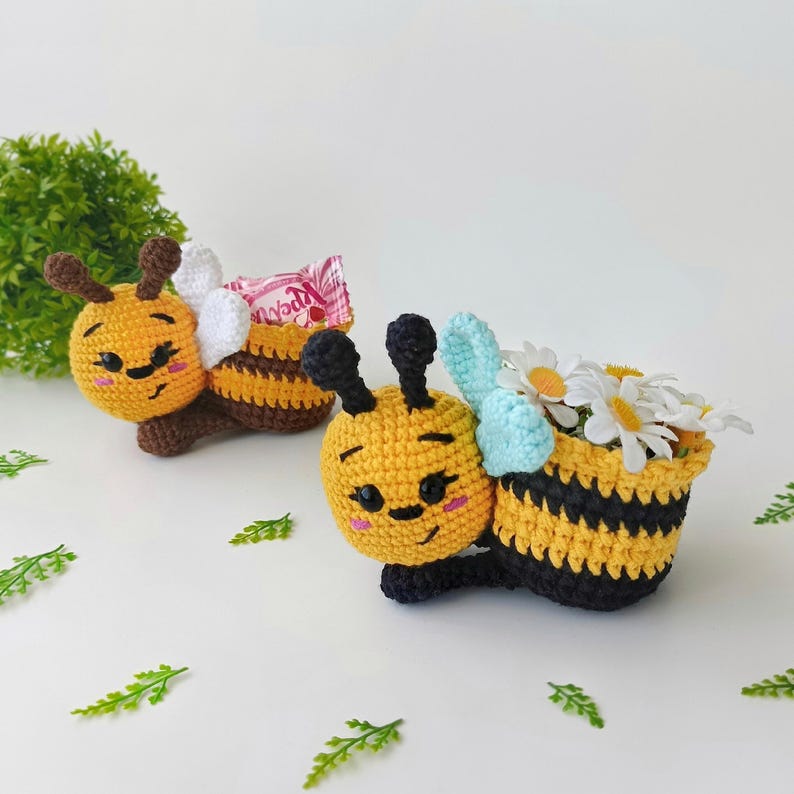 Bee Crochet Pattern, Bee Planter Crochet, Crochet Pattern Flower Pot ...