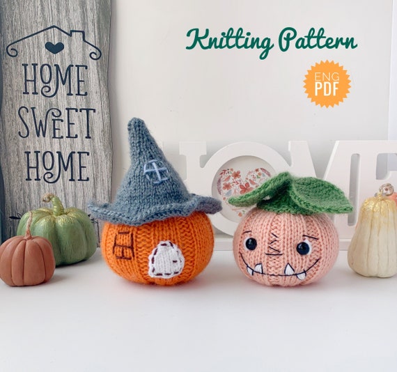 Halloween Pumpkin Knitting Pattern Knitted Fall Decor - Etsy