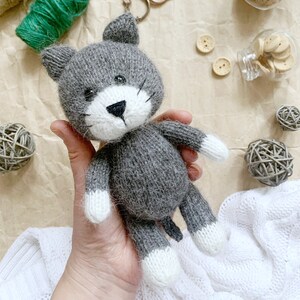 Little Cat Knitted Pattern, Knitting Soft Toy, DIY Stuffed Animal ...