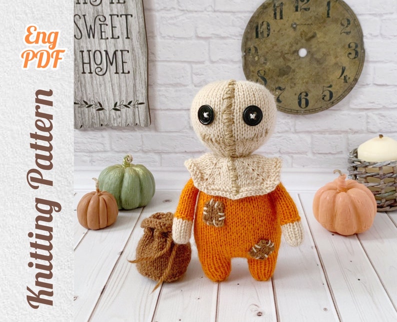 Sam Spirit Halloween, Knitting Pattern Monster Doll, Halloween Decor ...