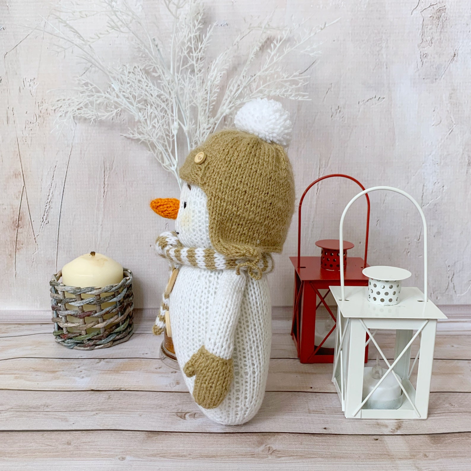 Snowman Knitting Pattern, DIY Snowman Toy, Christmas Decor, New Year's ...
