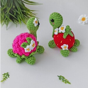 Crochet Pattern Turtle, Crochet Strawberry Turtle, Crochet Raspberry ...