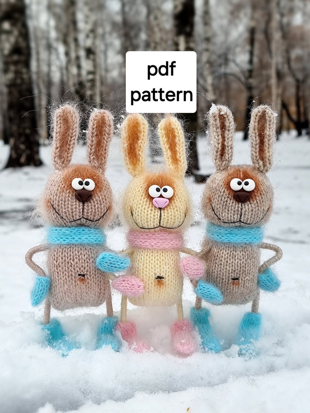 Knitting Hare / Bunny Rabbit, Knitting Pattern, PDF, DIY Easter Favor ...