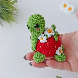 Crochet Pattern Turtle, Crochet Strawberry Turtle, Crochet Raspberry ...