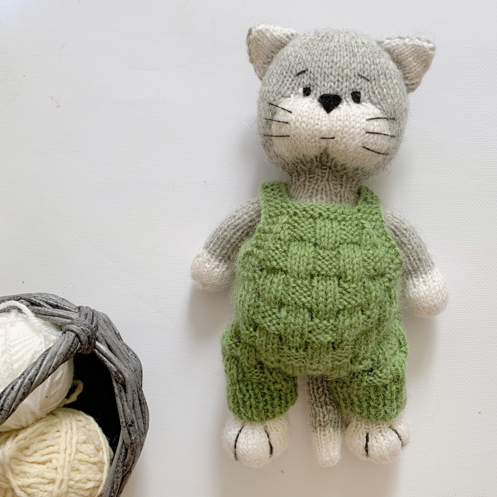 Cat Knitting Pattern DIY Stuffed Animalcat in Overall Gift - Etsy