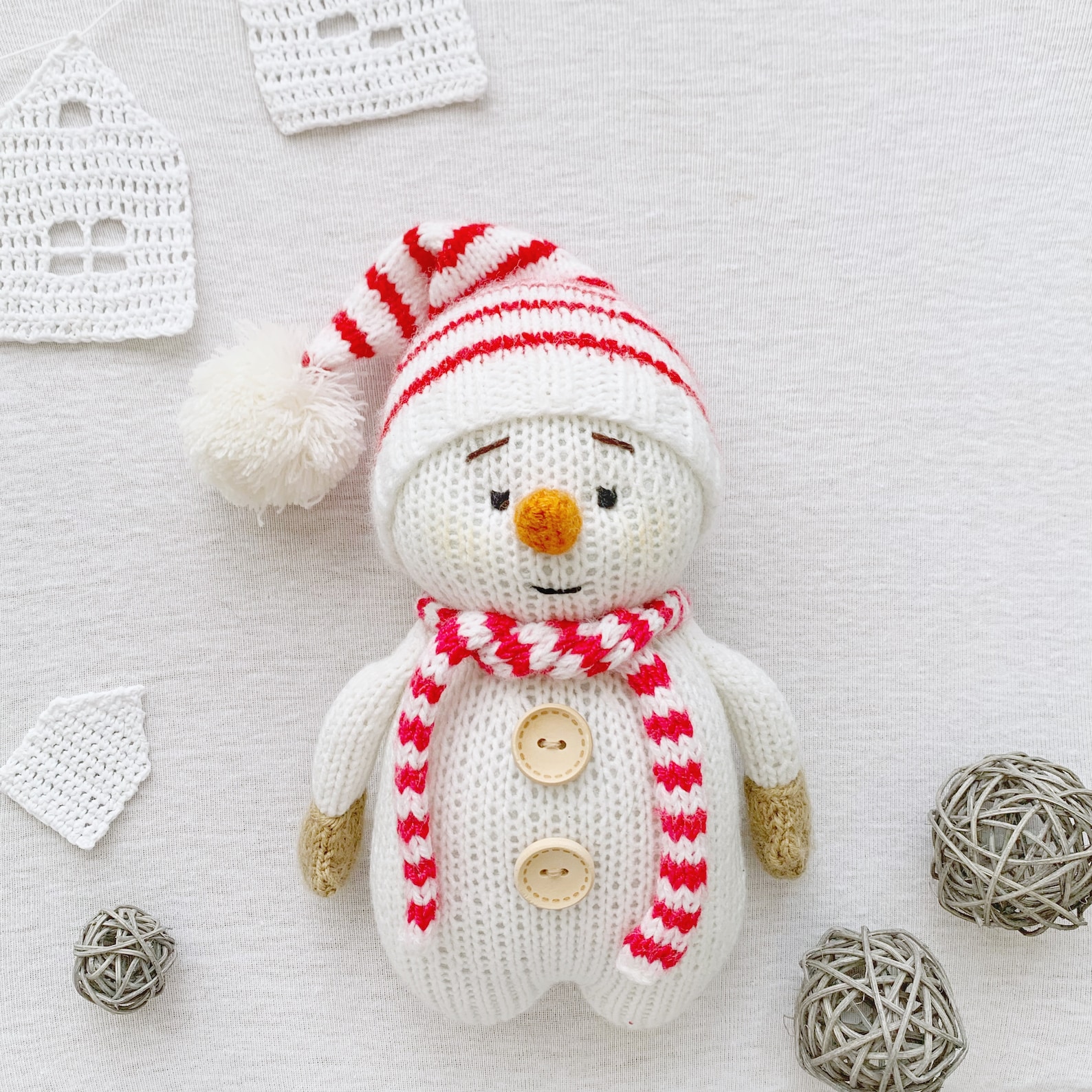 Snowman Knitting Pattern, DIY Snowman Toy, Christmas Decor, New Year's ...