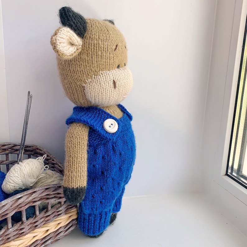 Bull Toy Knitting Pattern, Knitted Cow, Symbol of Year, DIY Soft Toy ...