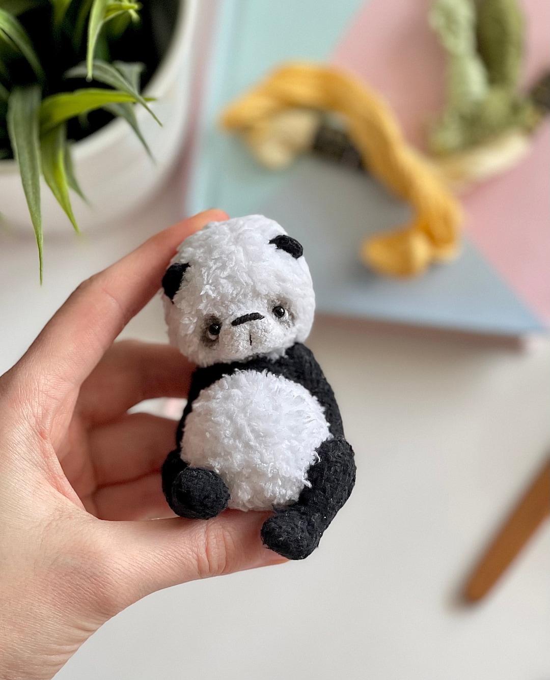 CROCHET PATTERN Micro Panda Bear Toy, Size 4 Inches, Amigurumi Bear ...