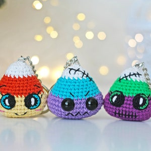 Halloween Crochet Keychain сandy Corn Pattern – Cute Amigurumi Fall ...