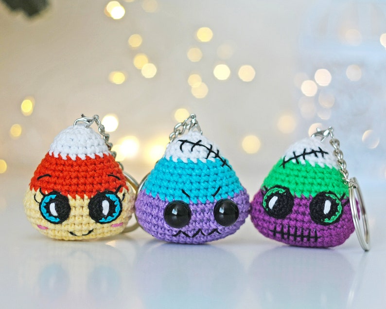 Halloween Crochet Keychain сandy Corn Pattern – Cute Amigurumi Fall ...