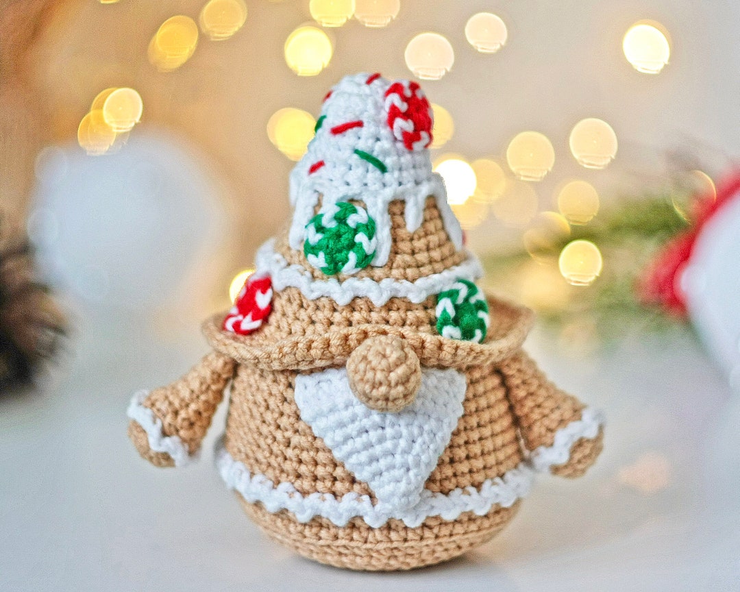 Christmas Crochet Patterns Gingerbread Ornament Gnome- Gingerbread ...