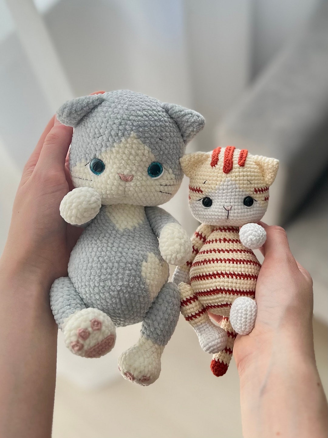 SET 2 in 1 Crochet Cats PATTERN Pdf, Amigurumi Plush Toy Kitten ...