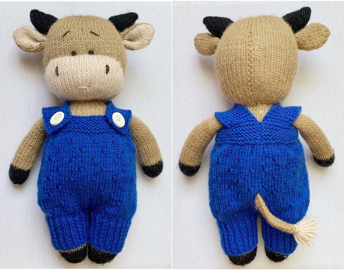 Bull Toy Knitting Pattern Knitted Cow Symbol of Year DIY - Etsy