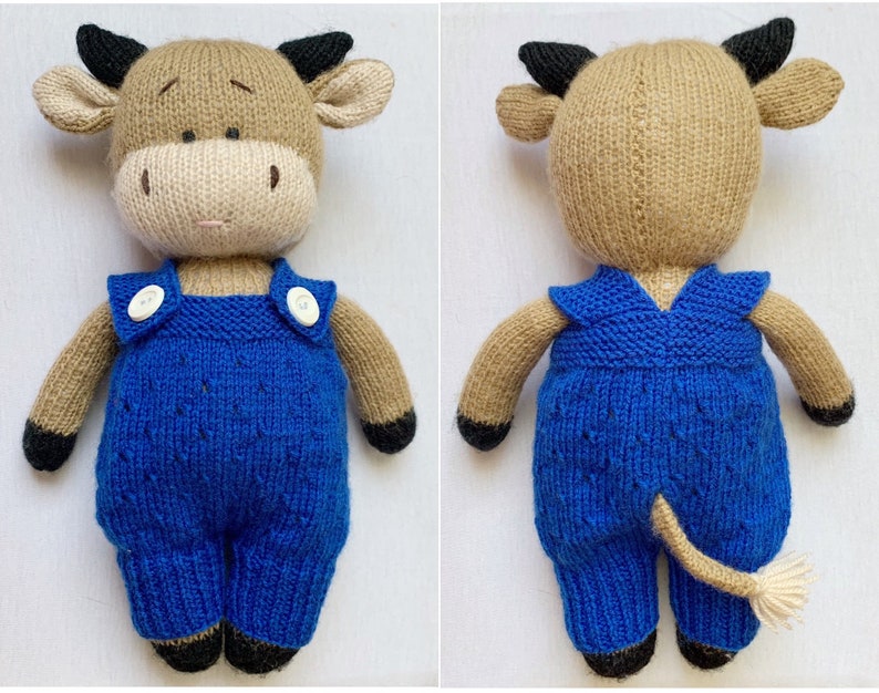 Bull Toy Knitting Pattern Knitted Cow Symbol of Year DIY - Etsy