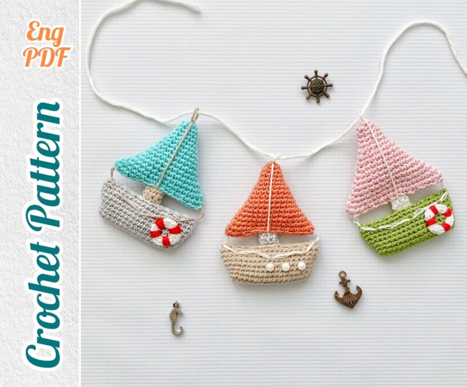Boat Crochet Pattern Wall Decor in a Marine Style Amigurumi - Etsy