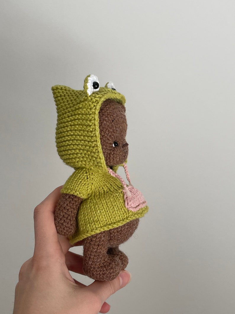 Knitting Froggy Hoodie PATTERN for Bear, Knitted Clothes for Amigurumi ...