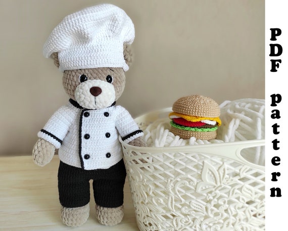 Amigurumi Crochet Pattern Crochet Chef Bear Pattern - Etsy