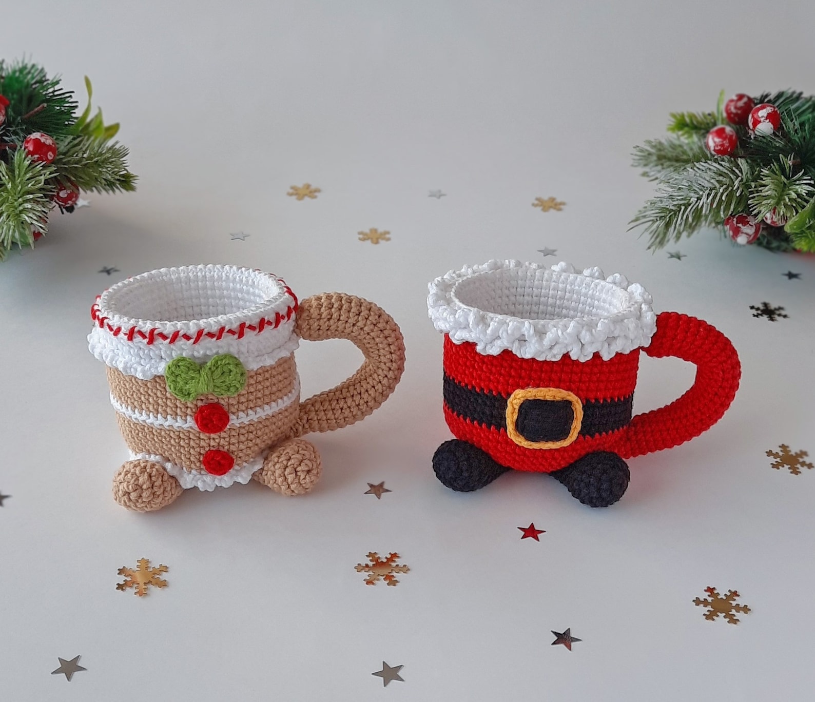 Crochet Pattern Set of Christmas Mugs, Set of 6 Crochet Patterns, Cute ...
