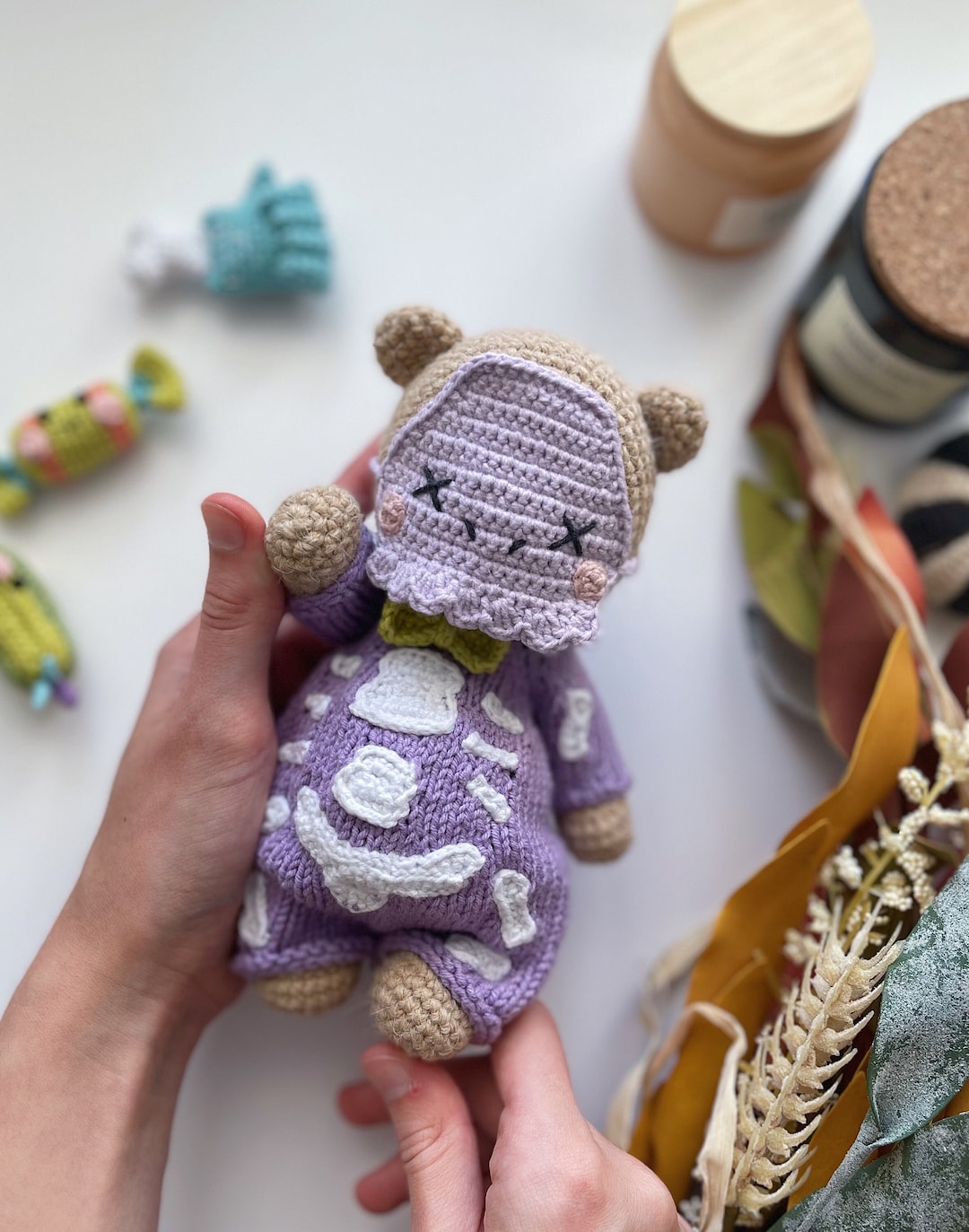 Crochet and Knitting Skeleton Halloween PATTERN, Halloween Knitted ...