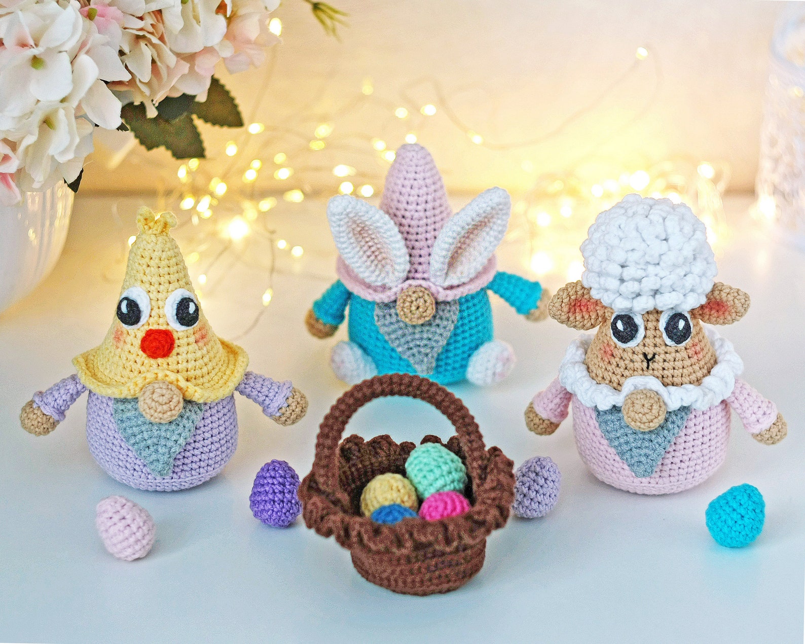 Easter Crochet Gnomes Patterns 3 in 1 – Easy Bunny Gnome, Chicken Gnome ...