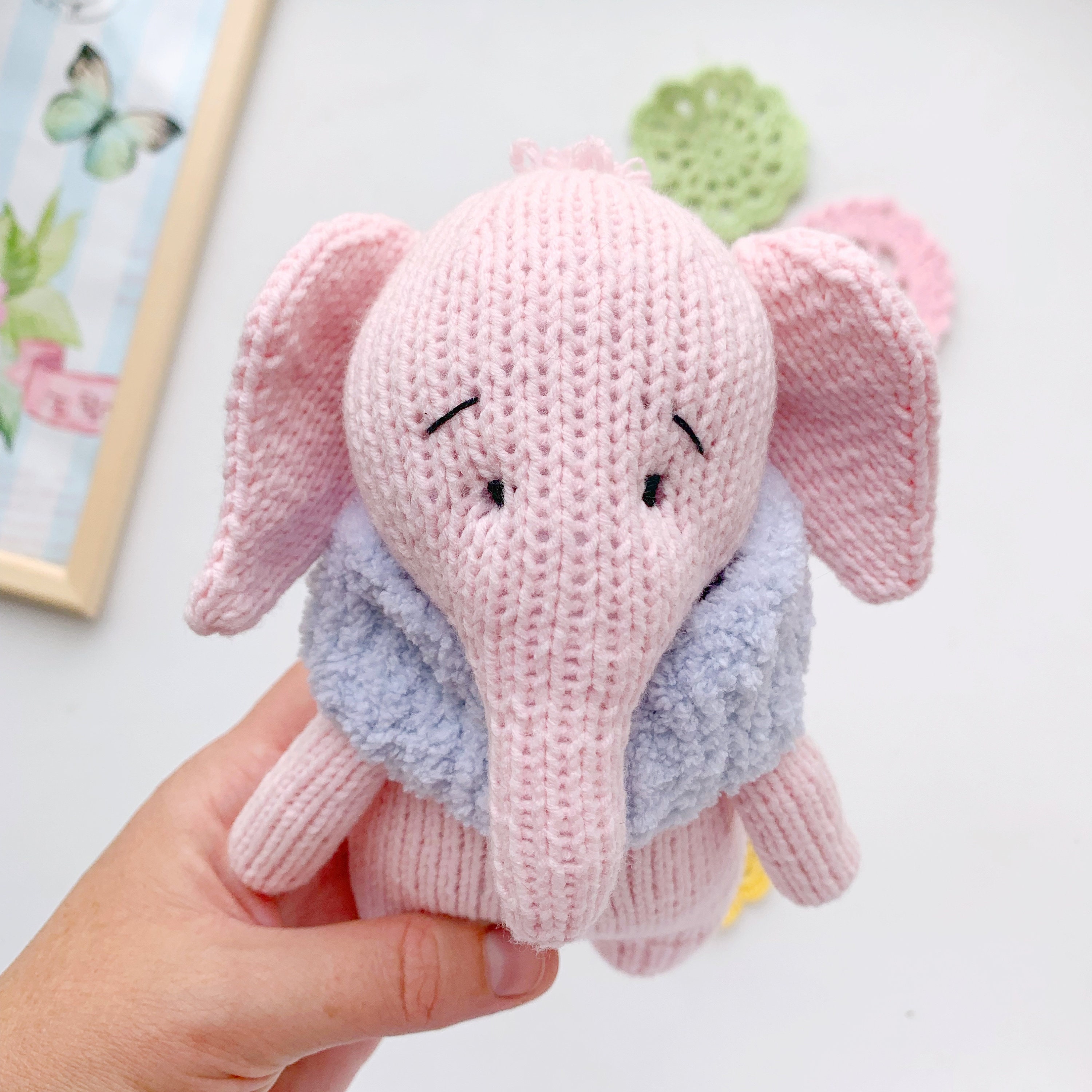 Pink Elephant Knitting Pattern Birthday Gift Safari Toys - Etsy