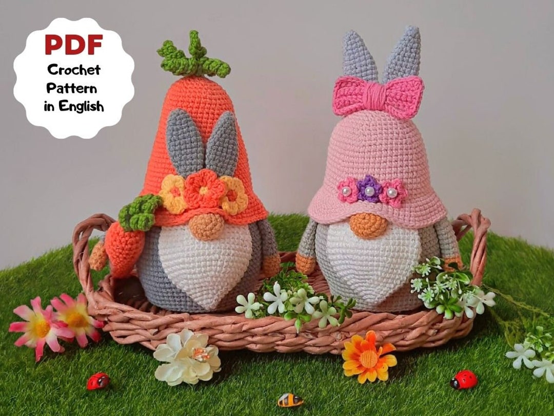 Set of 2 Easter GNOMES Crochet Pattern, Bunny Gnomes Crochet Pattern ...