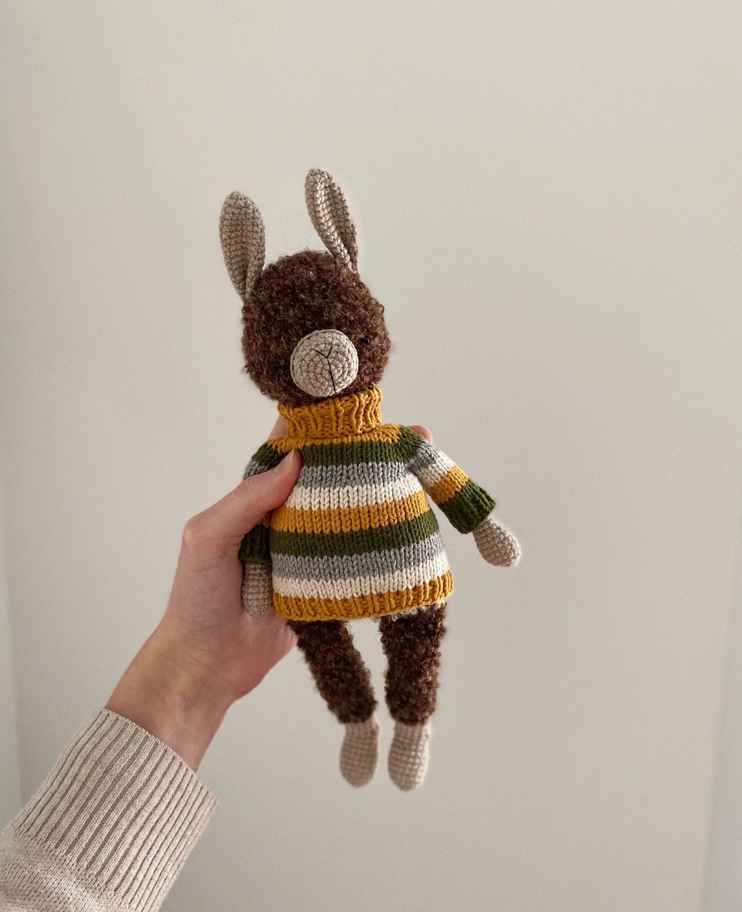 PATTERN: Crochet Alpaca Toy in Knitted Sweater on English,pdf Stuffed ...