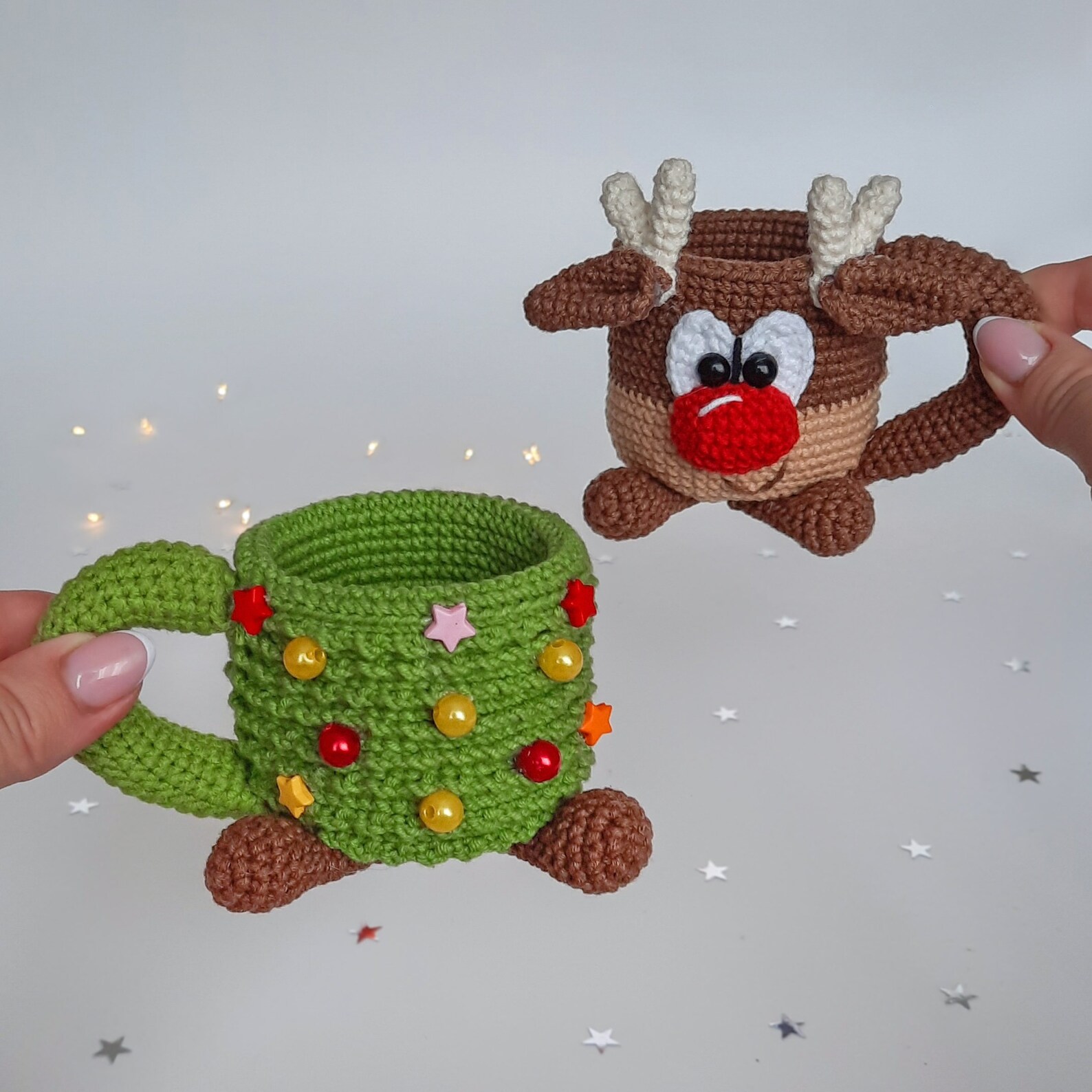 Crochet Pattern Set of Christmas Mugs, Set of 6 Crochet Patterns, Cute ...