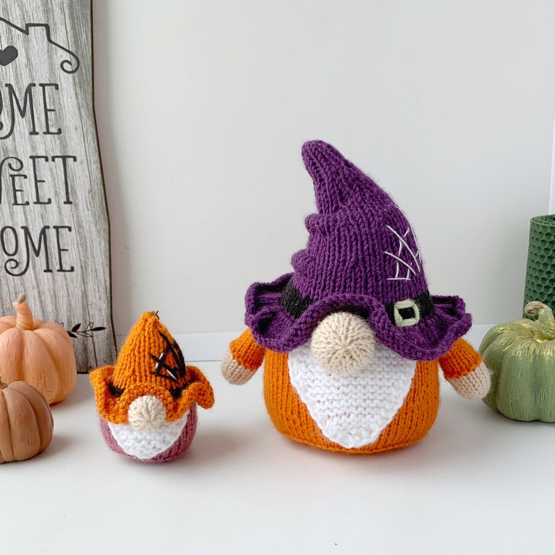 Halloween Gnome Knitting Pattern Halloween Gift Stuffed Mini - Etsy