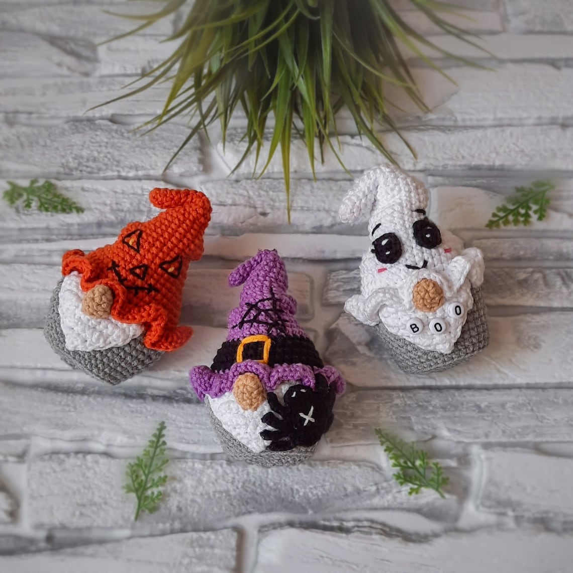 Crochet Pattern Halloween Keychains Pumpkin Gnome Boo Gnome - Etsy