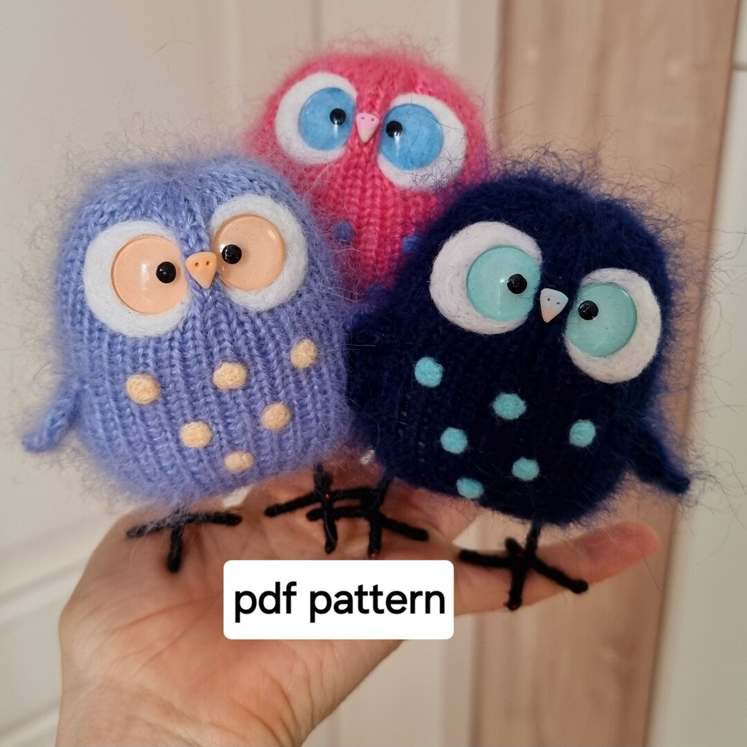Owl Knitting Pattern - Etsy UK