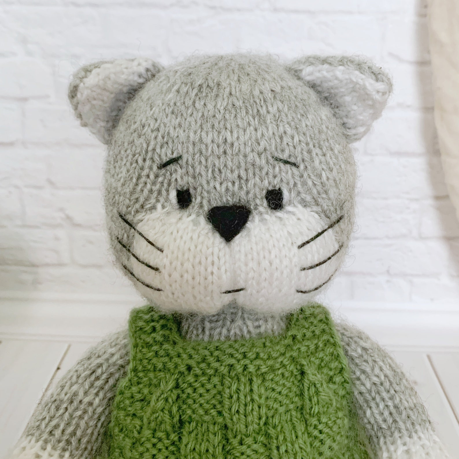 Cat Knitting Pattern DIY Stuffed Animalcat in Overall Gift - Etsy