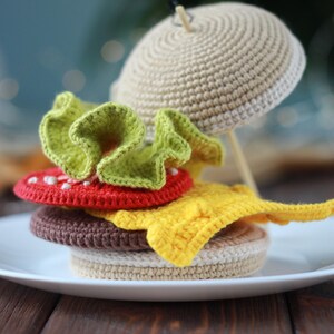 Crochet Pattern Burger PDF in ENG Crochet Tutorial Play Food Amigurumi ...