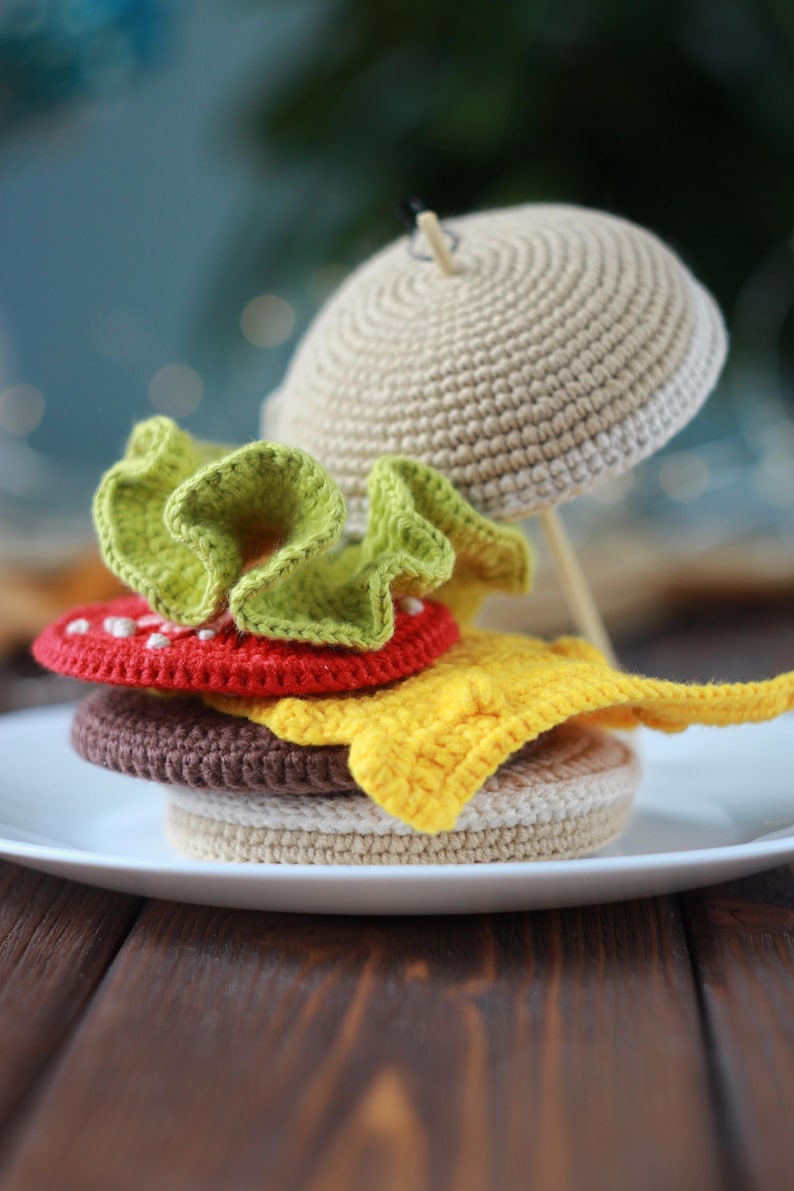 Crochet Pattern Burger PDF in ENG Crochet Tutorial Play Food Amigurumi ...