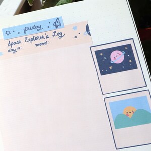 Space Printable Bujo Stickers & Journal Kit - Kawaii Stickers - Bujo ...