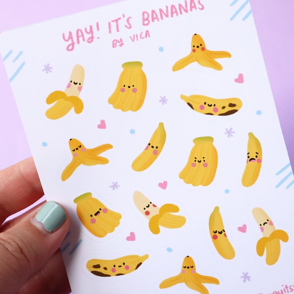 Banana Stickers - Etsy